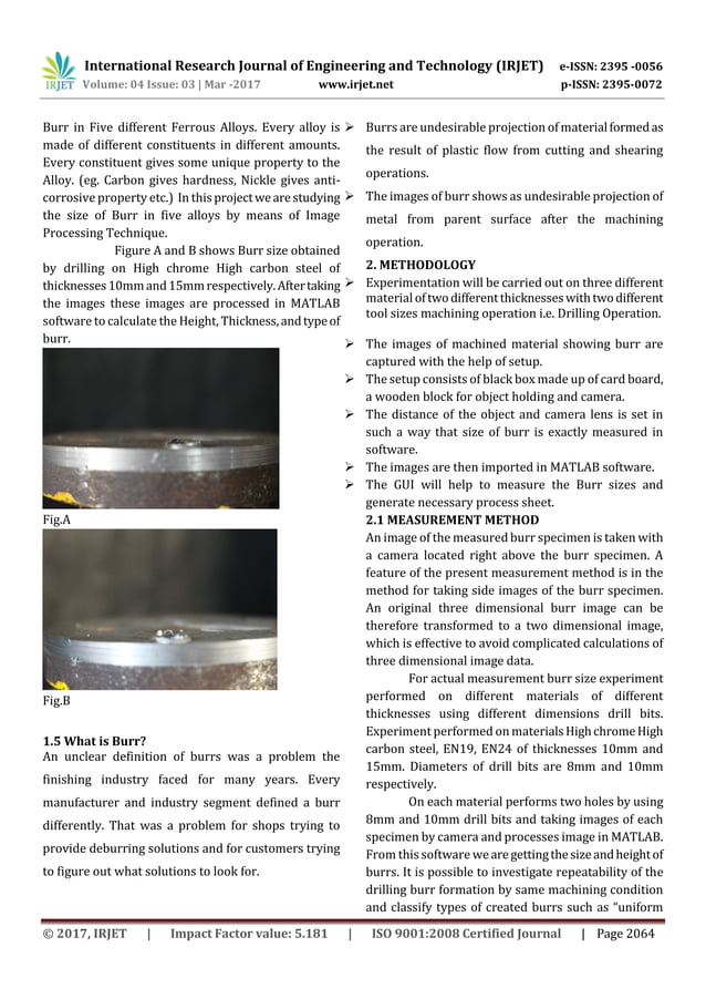 Burr Size Analysis in Drilling Process for Different Alloys using Image Processing Technique ...