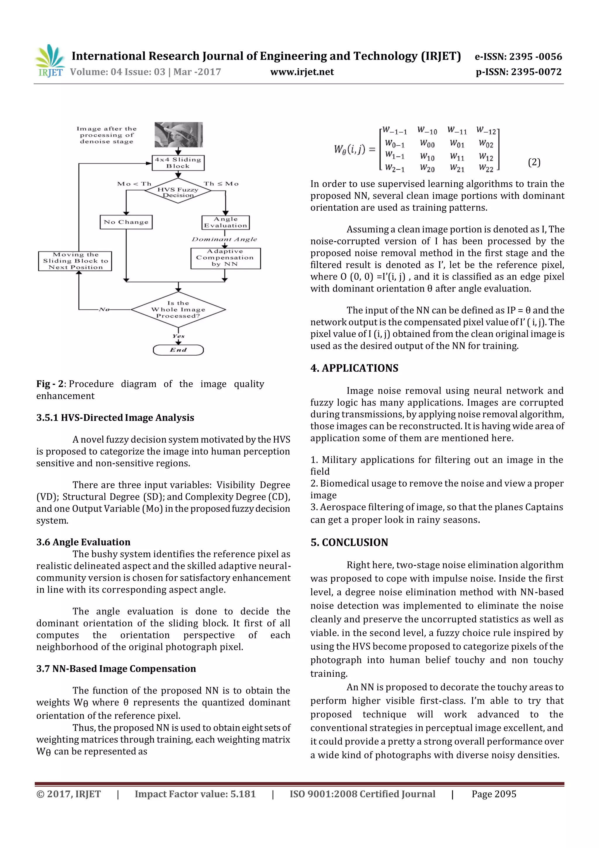 Strengthen Fuzzy Pronouncement for Impulse Noise Riddance Method for Images Based on 4-Stage ...
