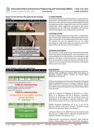 Eating Habit and Health Monitoring System using Android Based Machine ...