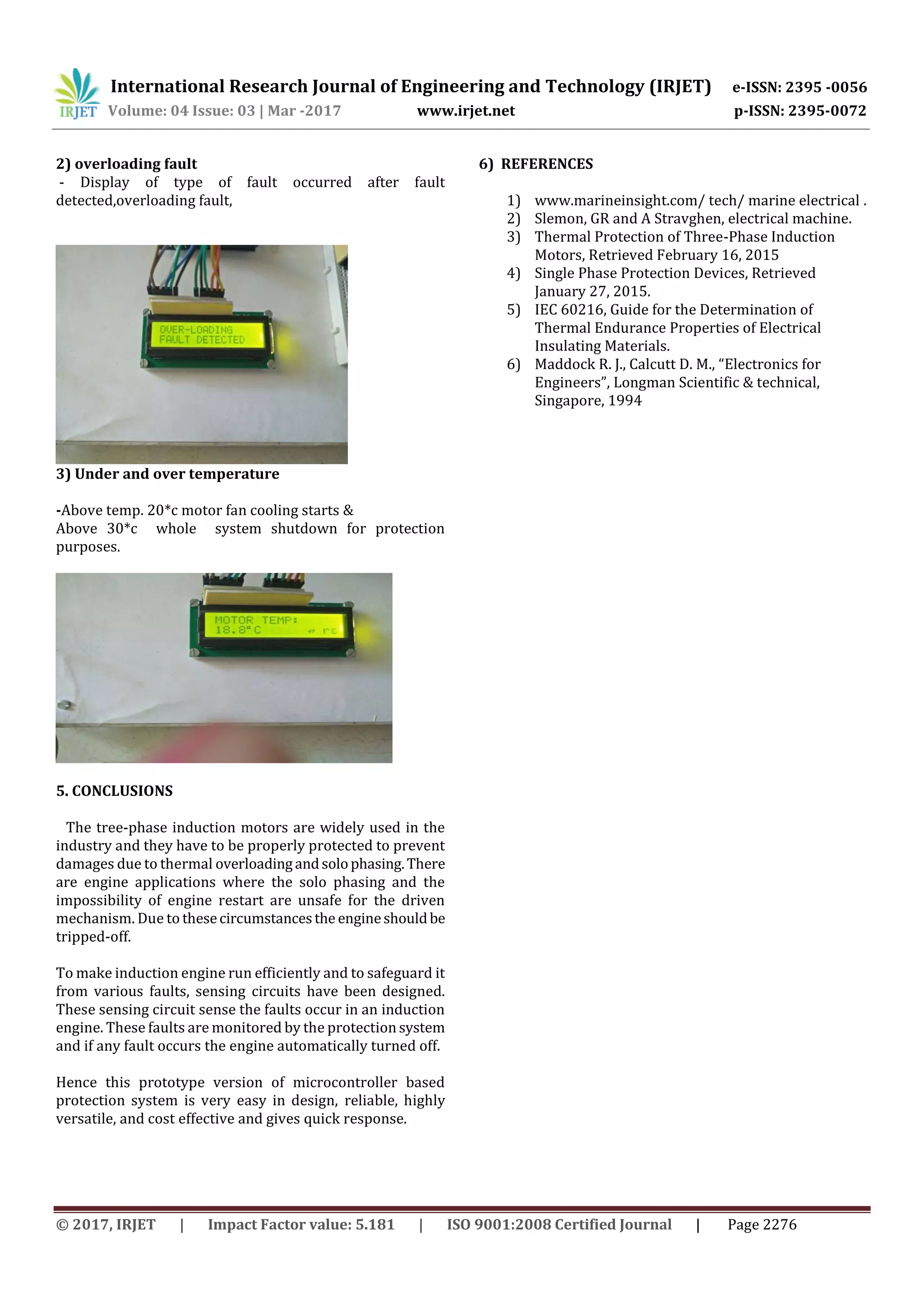 Protection Schemes for Three Phase Induction Motor | PDF