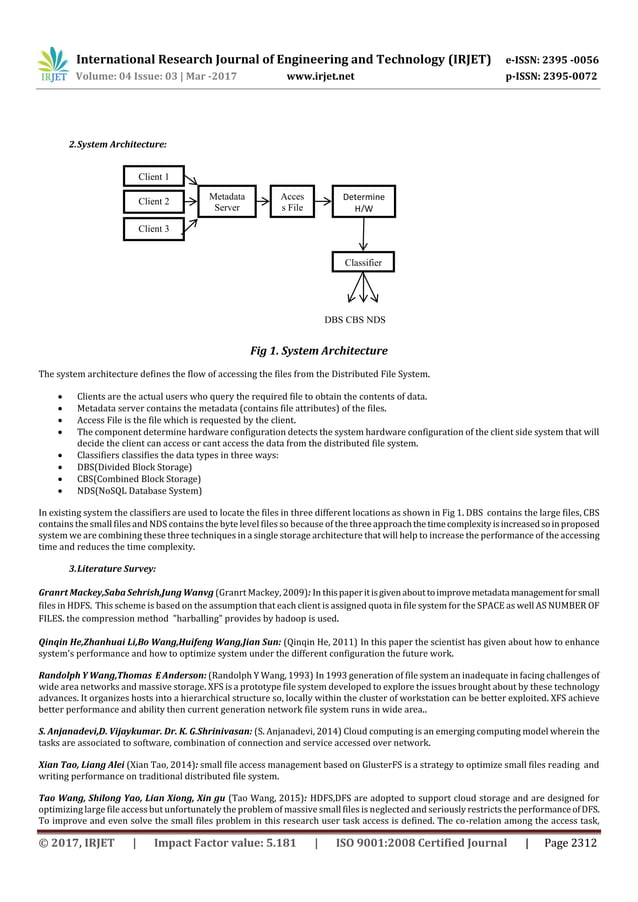 An Efficient Approach to Manage Small Files in Distributed File Systems | PDF
