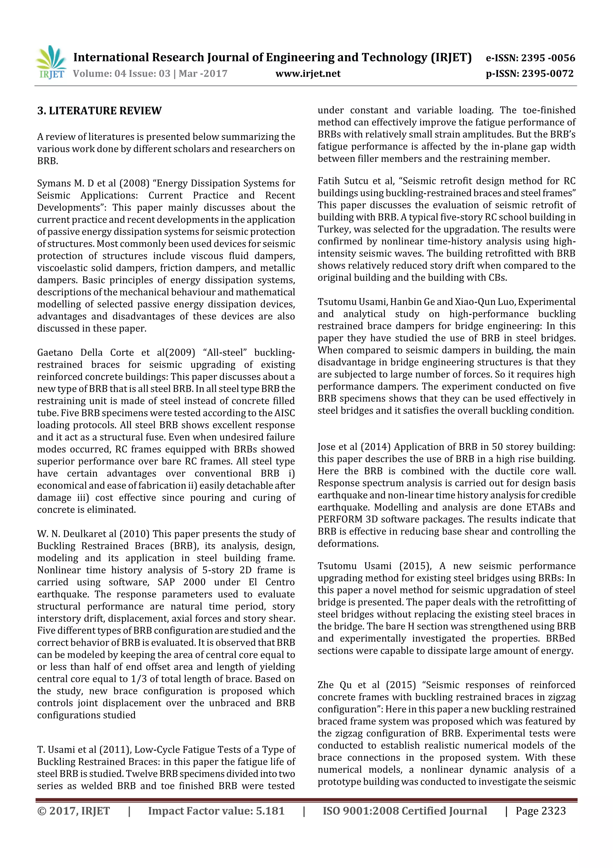 Buckling Restrained Braces (Brb) – A Review | PDF Buckling Restrained Braces (Brb) – A Review | PDF