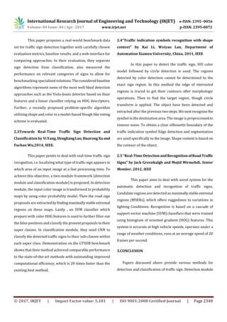 A Survey on Road Sign Detection and Classification | PDF