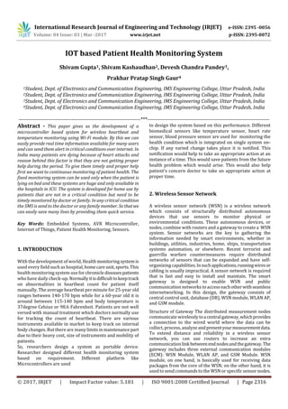 IoT Based Patient Health Monitoring System | PDF