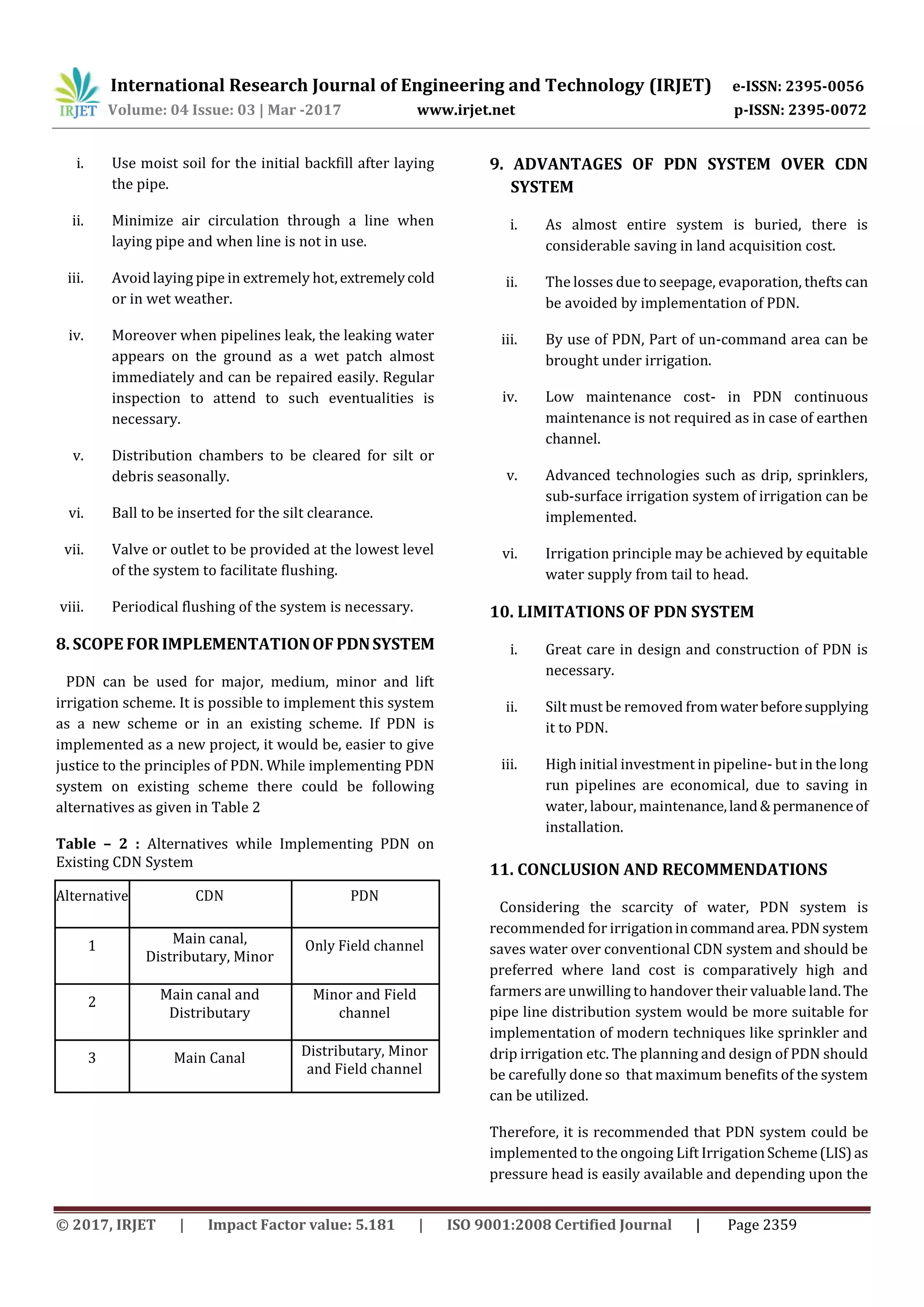 Guidelines For Construction of Pipe Distribution Network (PDN) For Irrigation | PDF