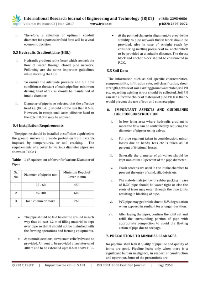 Guidelines For Construction of Pipe Distribution Network (PDN) For ...