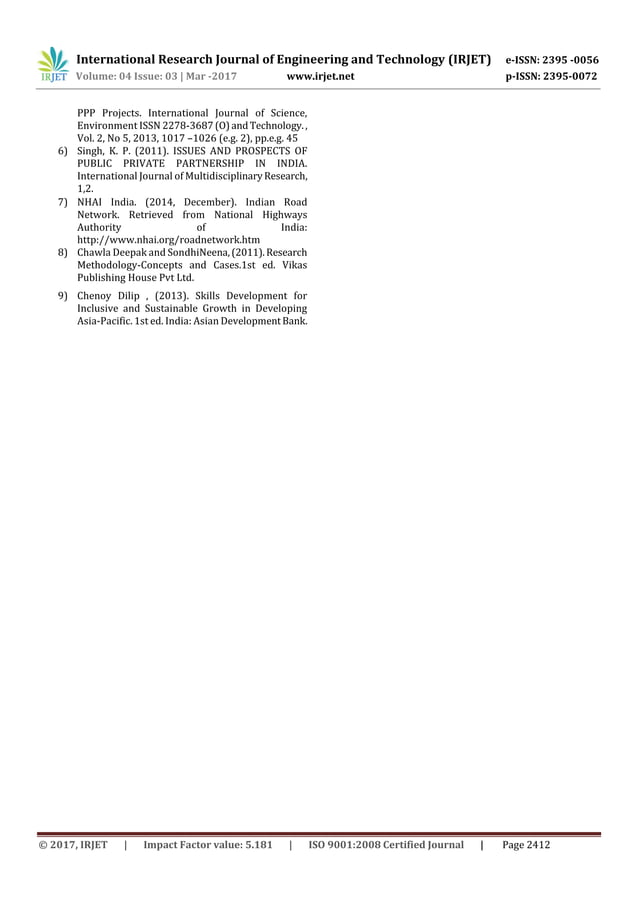 Study of Different Public-Private Partnership (PPP) Model for the Road ...