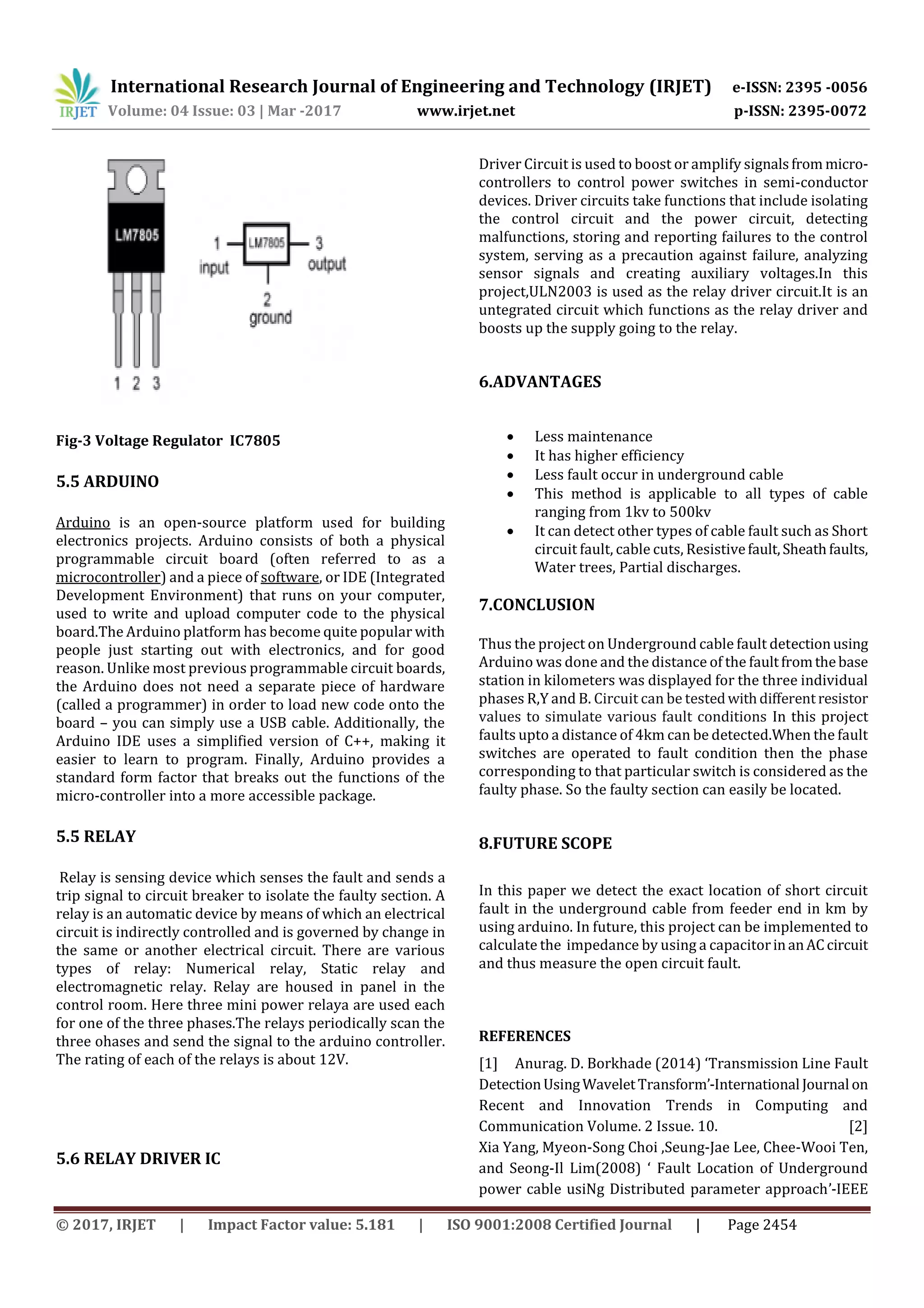 Detection Of Underground Cable Fault Using Arduino Pdf
