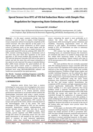 Speed Sensor less DTC of VSI fed Induction Motor with Simple Flux ...