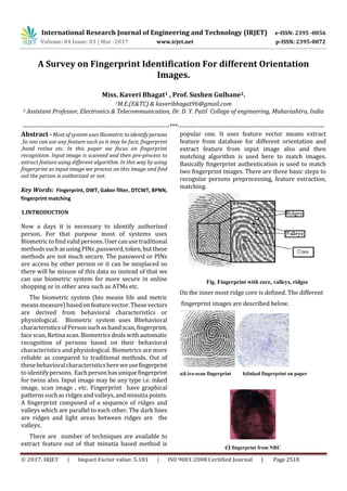 A Survey on Fingerprint Identification for Different Orientation Images. | PDF