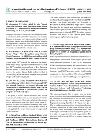 A Survey on Fingerprint Identification for Different Orientation Images. | PDF