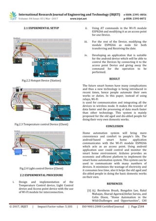 Home Automation using Wi-Fi Interconnection | PDF