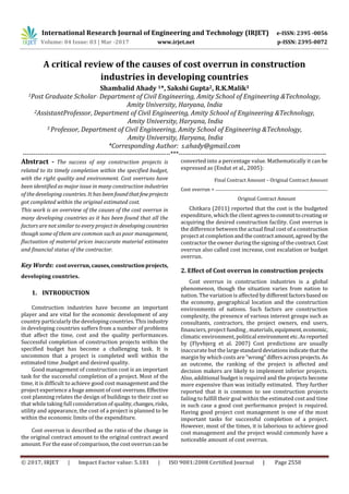 A Critical Review of the Causes of Cost Overrun in Construction ...