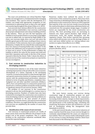 A Critical Review of the Causes of Cost Overrun in Construction ...