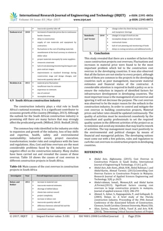 A Critical Review of the Causes of Cost Overrun in Construction ...