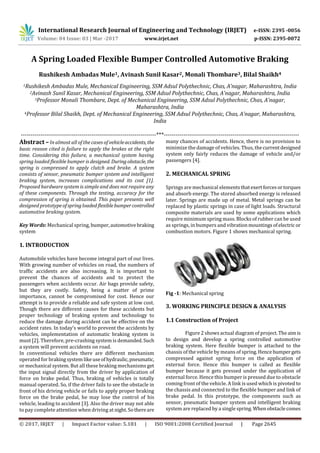 A Spring Loaded Flexible Bumper Controlled Automotive Braking | PDF