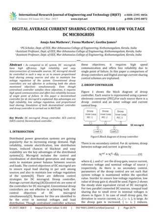 Digital Average Current Sharing Control for Low Voltage DC Microgrids | PDF