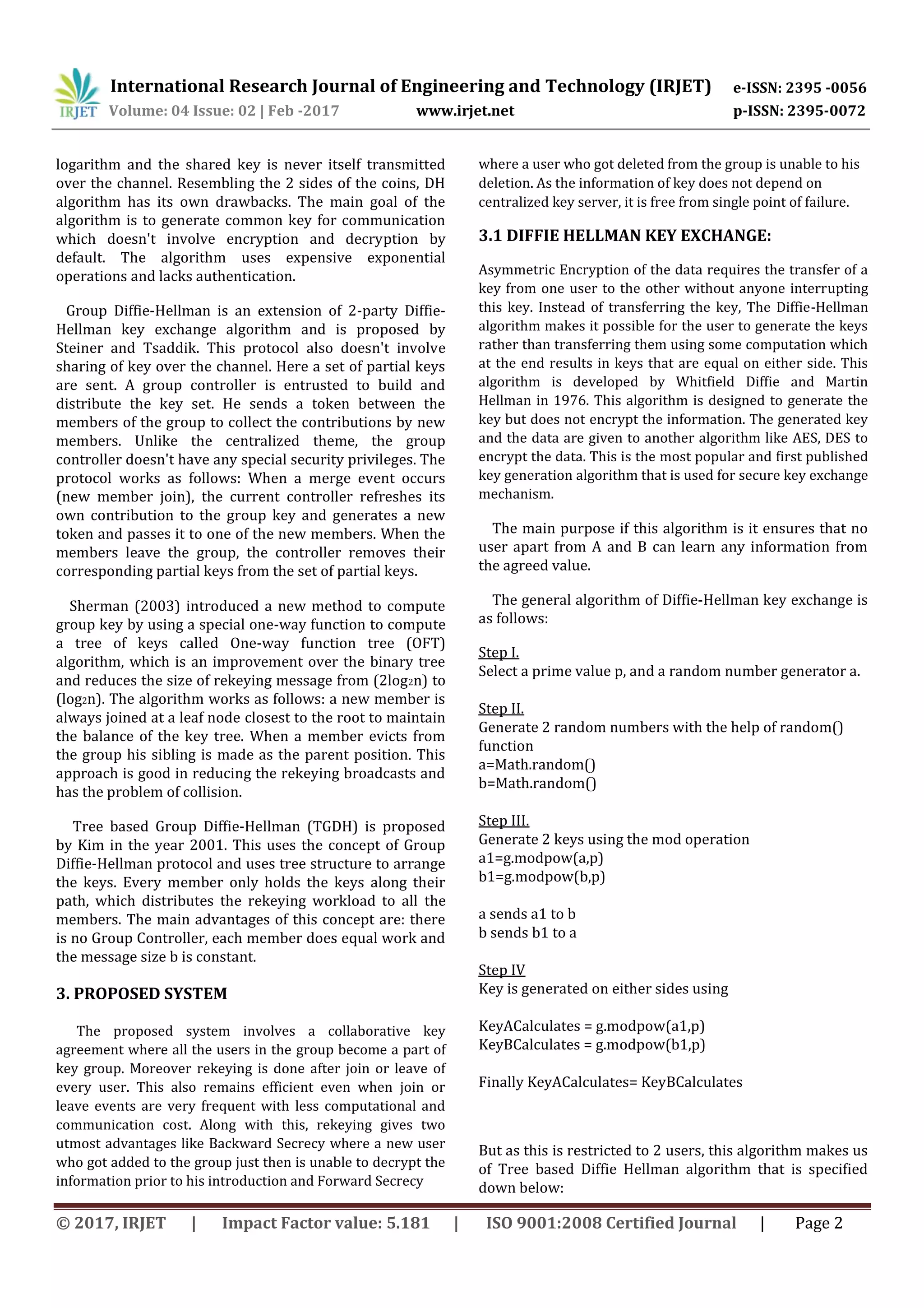 Distributive Collaborative Key Agreement Protocol for Dynamic Peer Groups | PDF