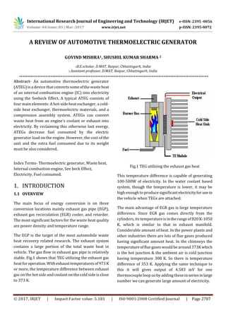 A Review of Automotive Thermoelectric Generator | PDF