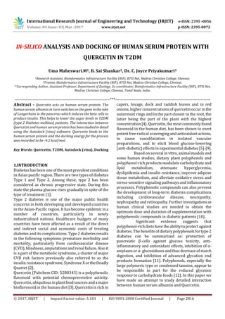 In-Silico Analysis and Docking of Human Serum Protein with Quercetin in T2DM | PDF