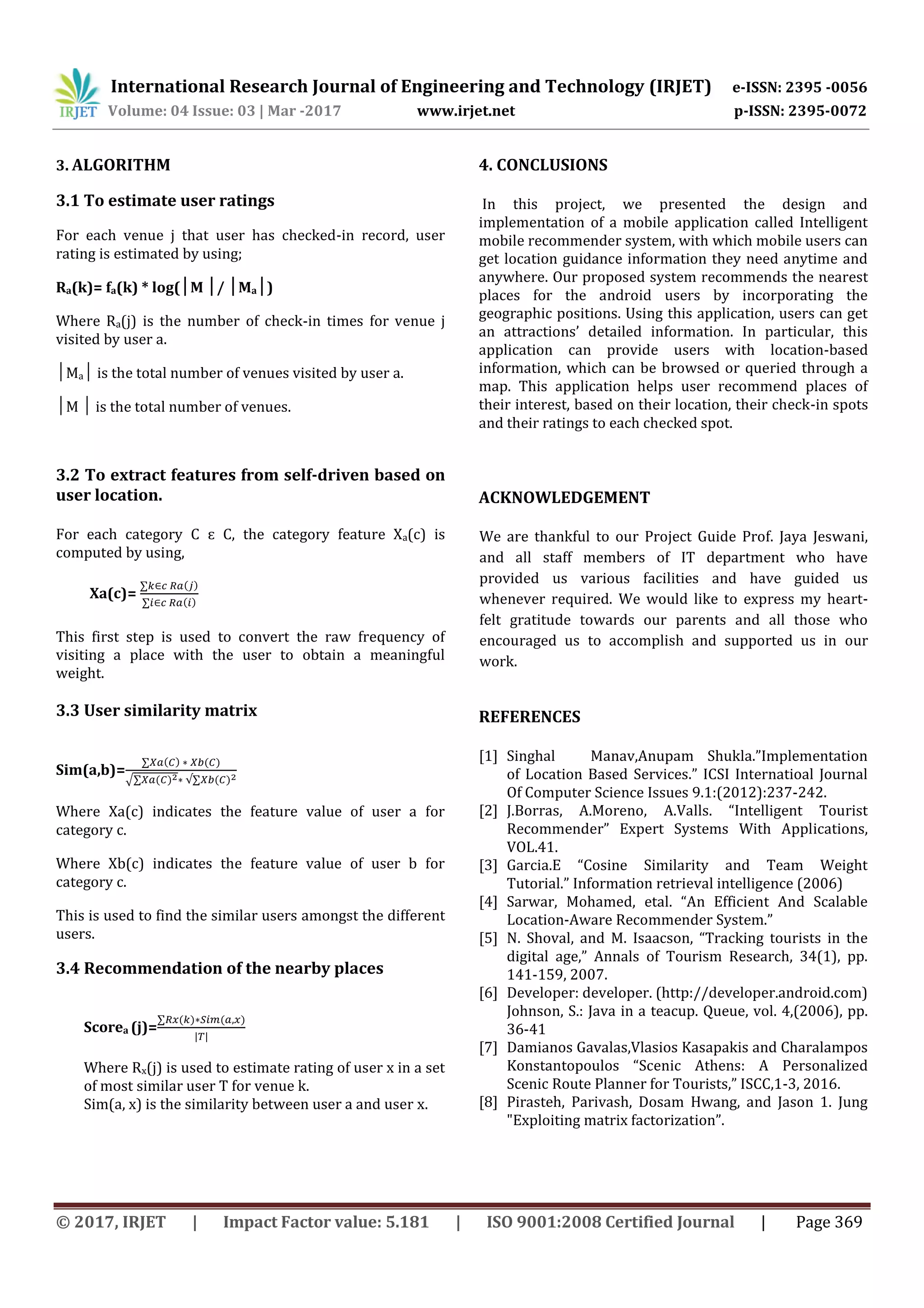 Place recommendation system | PDF