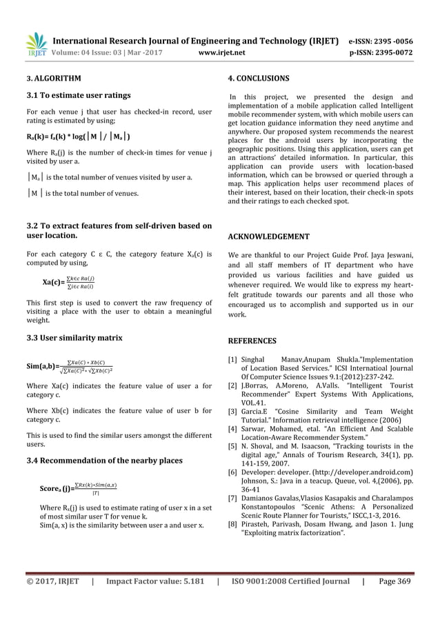 Place recommendation system | PDF