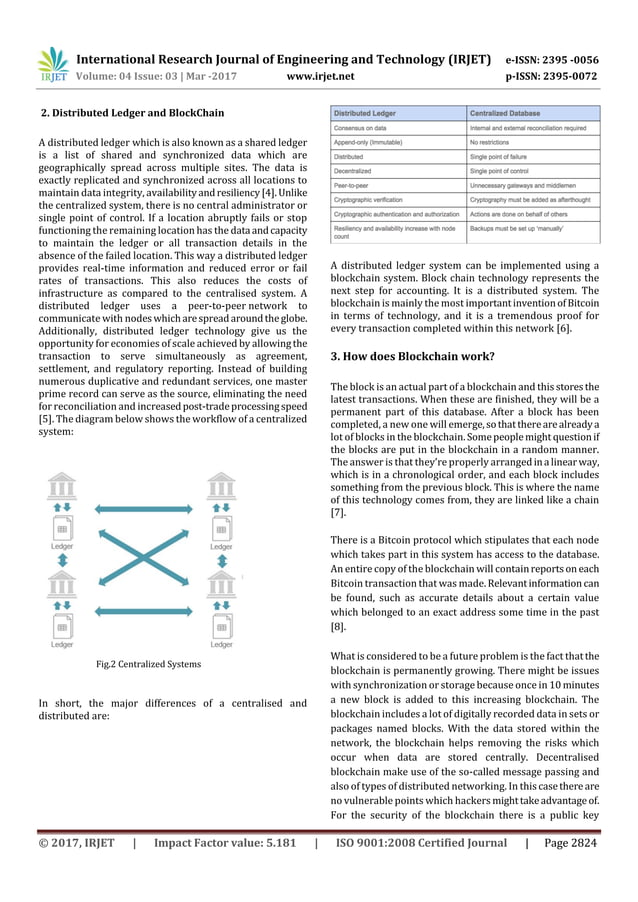 Blockchain Technology Centralised Ledger To Distributed Ledger Pdf