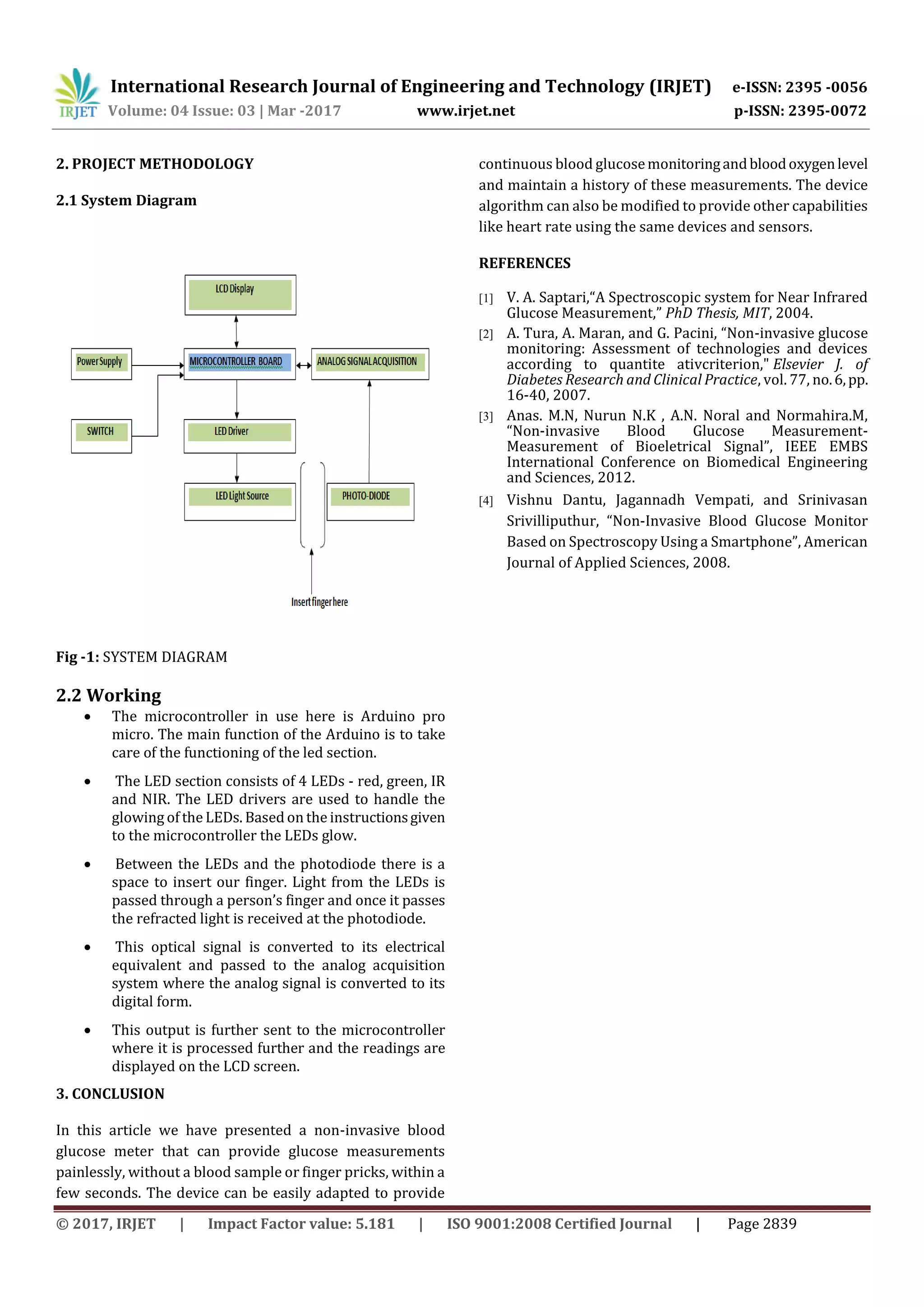 Non-Invasive Blood Glucometer using NIR Spectroscopy | PDF