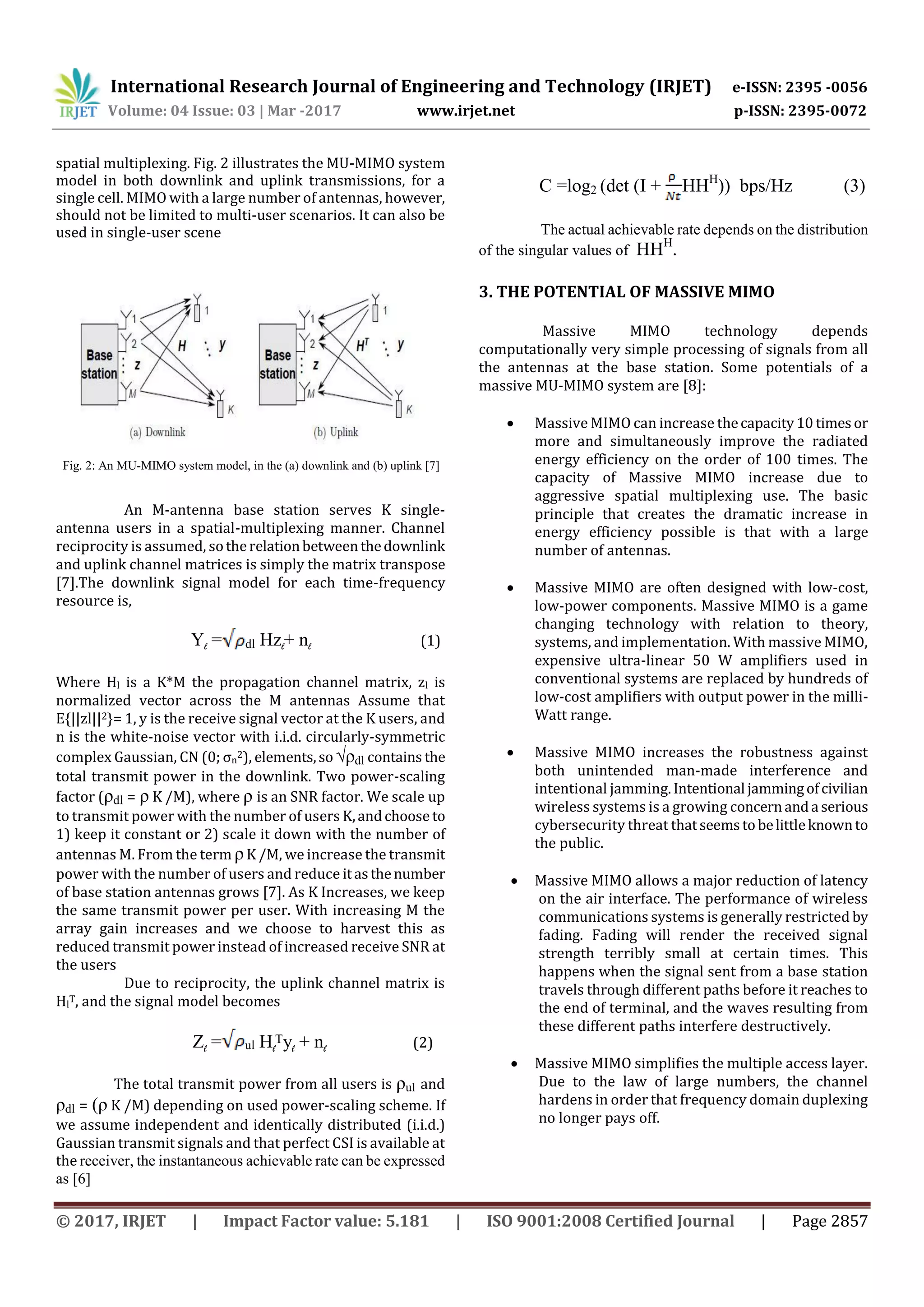 Review on Massive MIMO (Multiple Input Multiple Output) | PDF Review on Massive MIMO (Multiple Input Multiple Output) | PDF