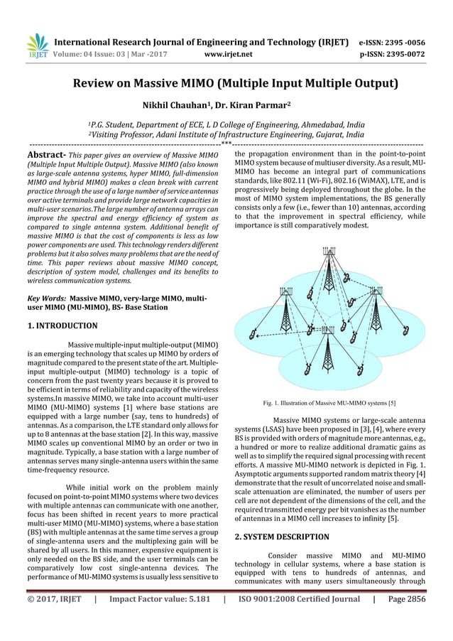 Review on Massive MIMO (Multiple Input Multiple Output) | PDF Review on Massive MIMO (Multiple Input Multiple Output) | PDF