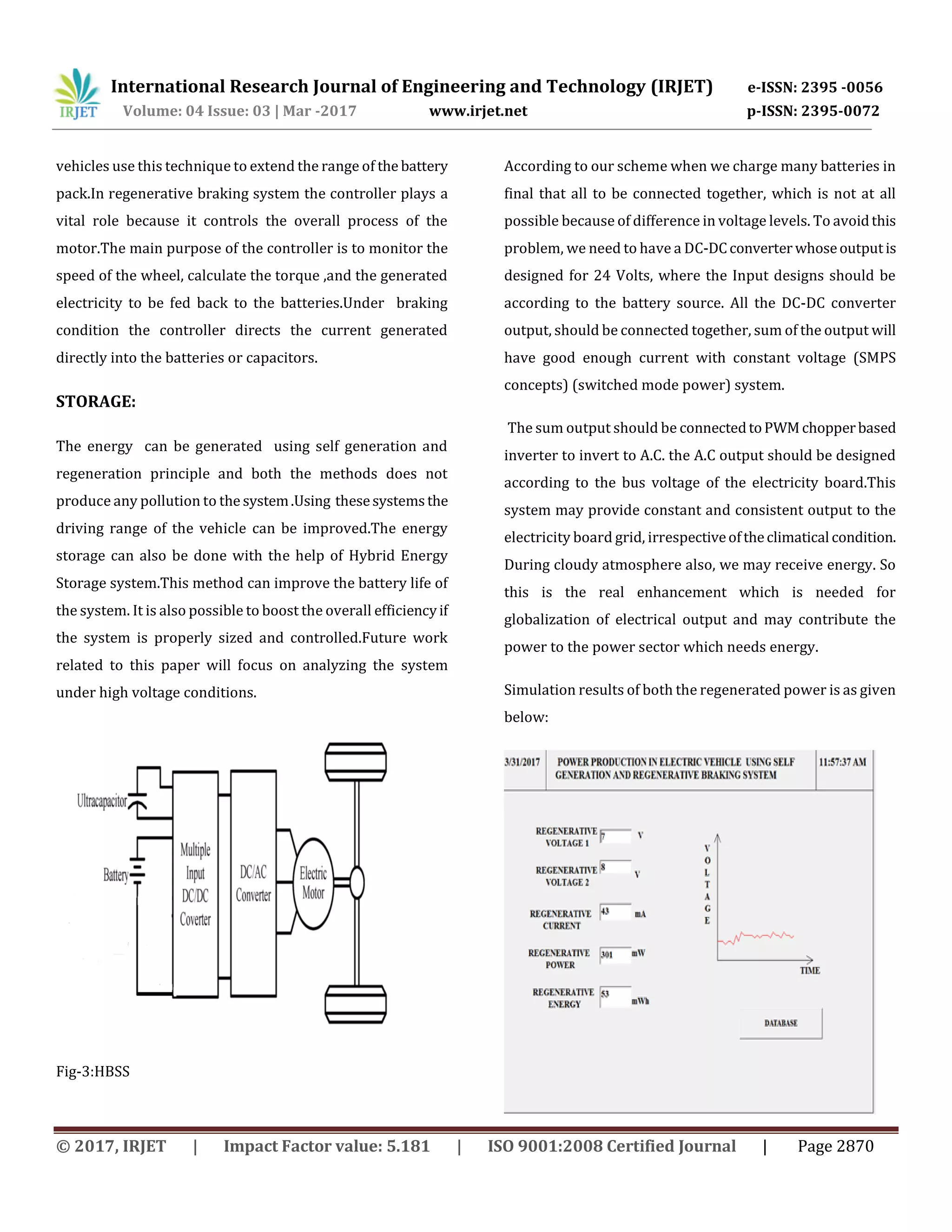 Power Production in Electricle Vehicle using Self Generation and ...