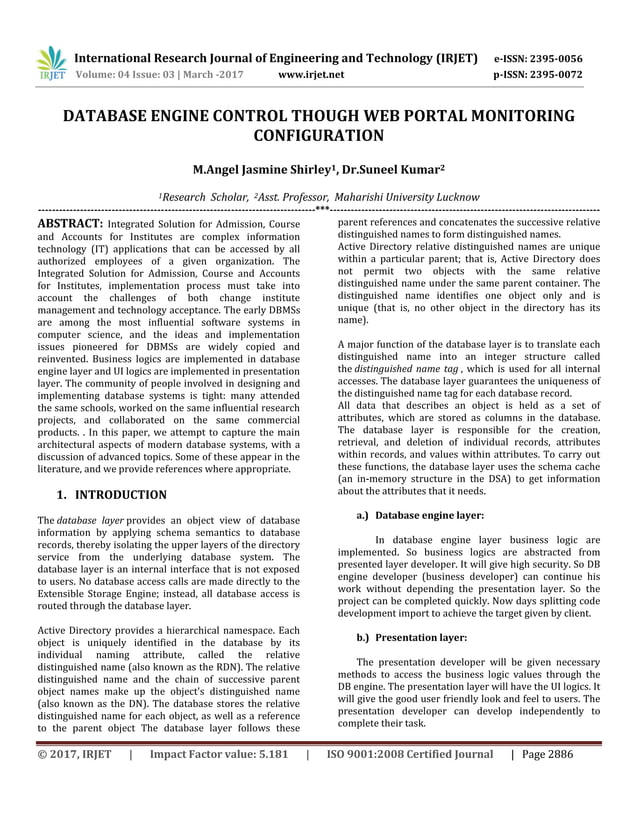 Database Engine Control though Web Portal Monitoring Configuration | PDF