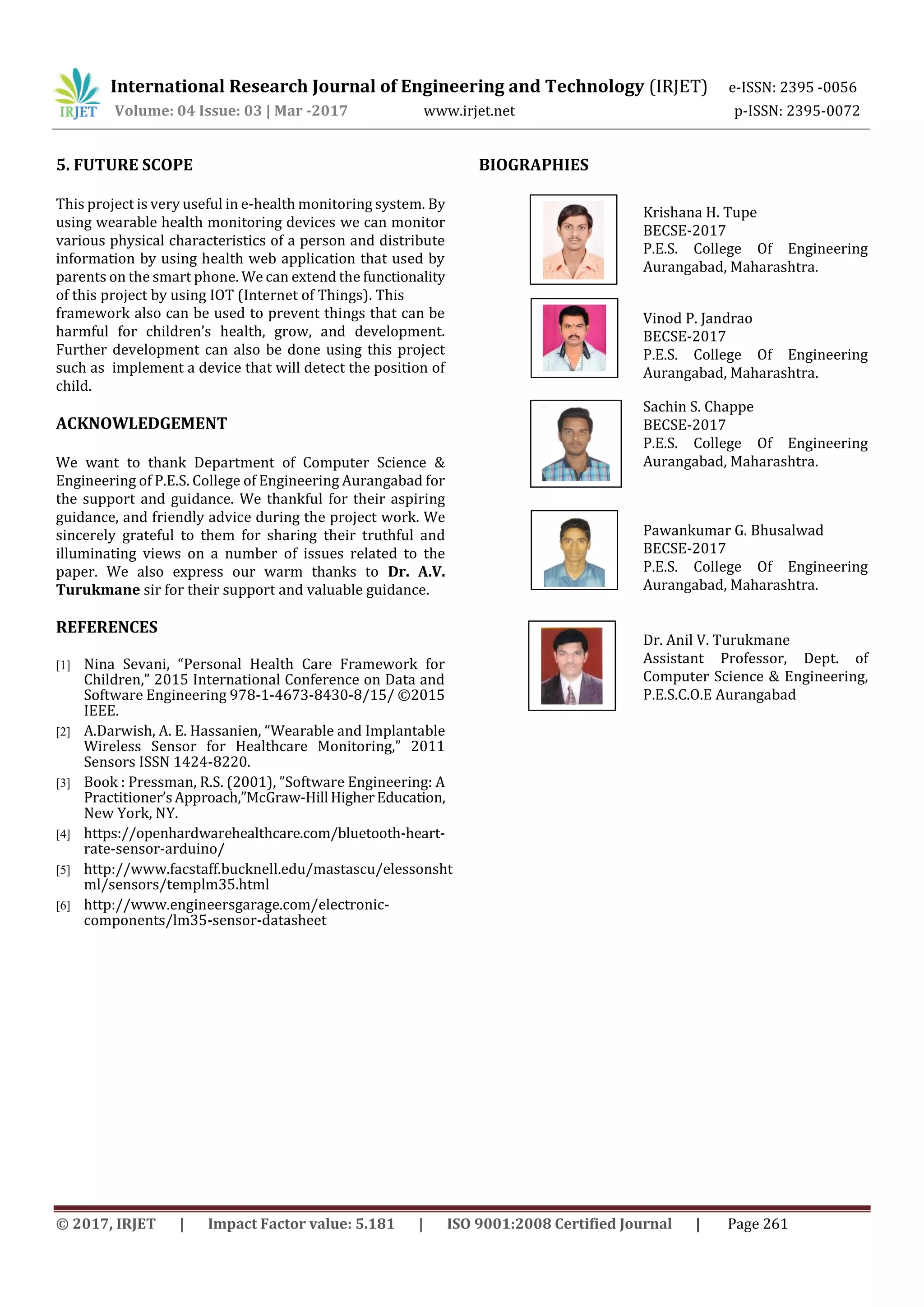 Child health care monitoring using sensor technology | PDF