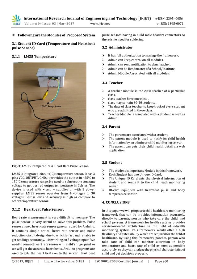 Child health care monitoring using sensor technology | PDF