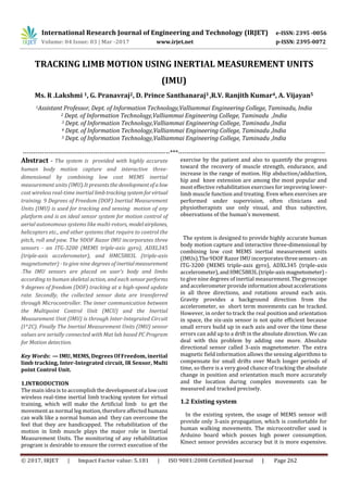 Tracking limb motion using inertial measurement units (IMU) | PDF