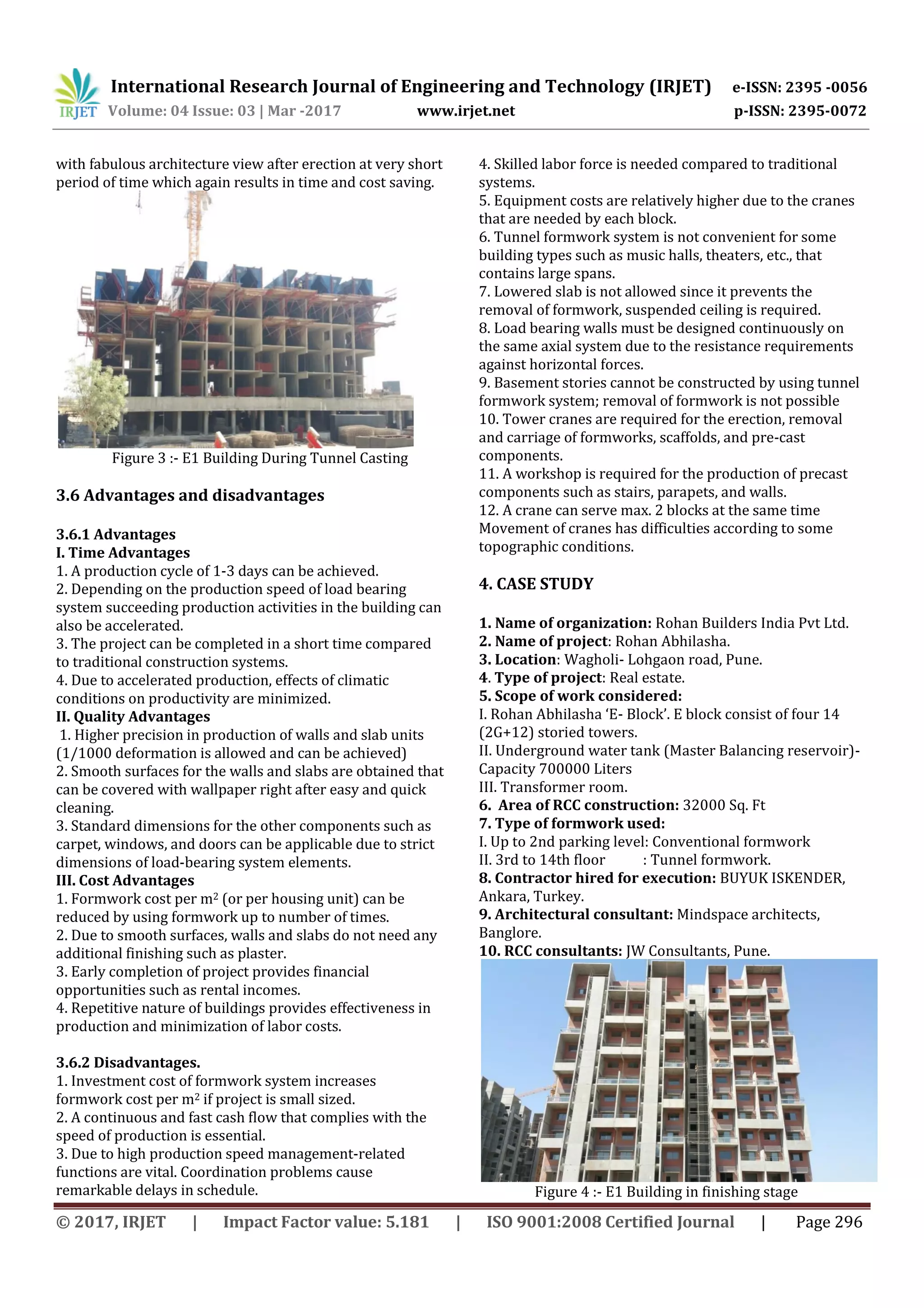 Introduction to advanced TUNNEL Formwork system: Case study of ‘Rohan ...