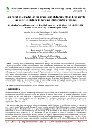 IRJET-Computational model for the processing of documents and support to the decision making in ...