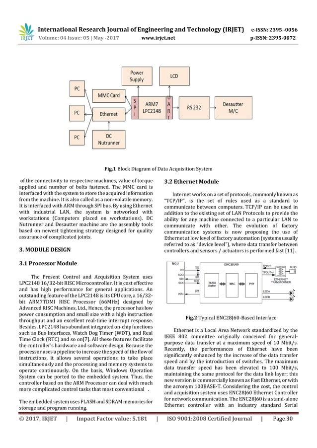 IRJET-Design of ARM Based Data Acquisition and Control System for Engine Assembly Monitoring | PDF