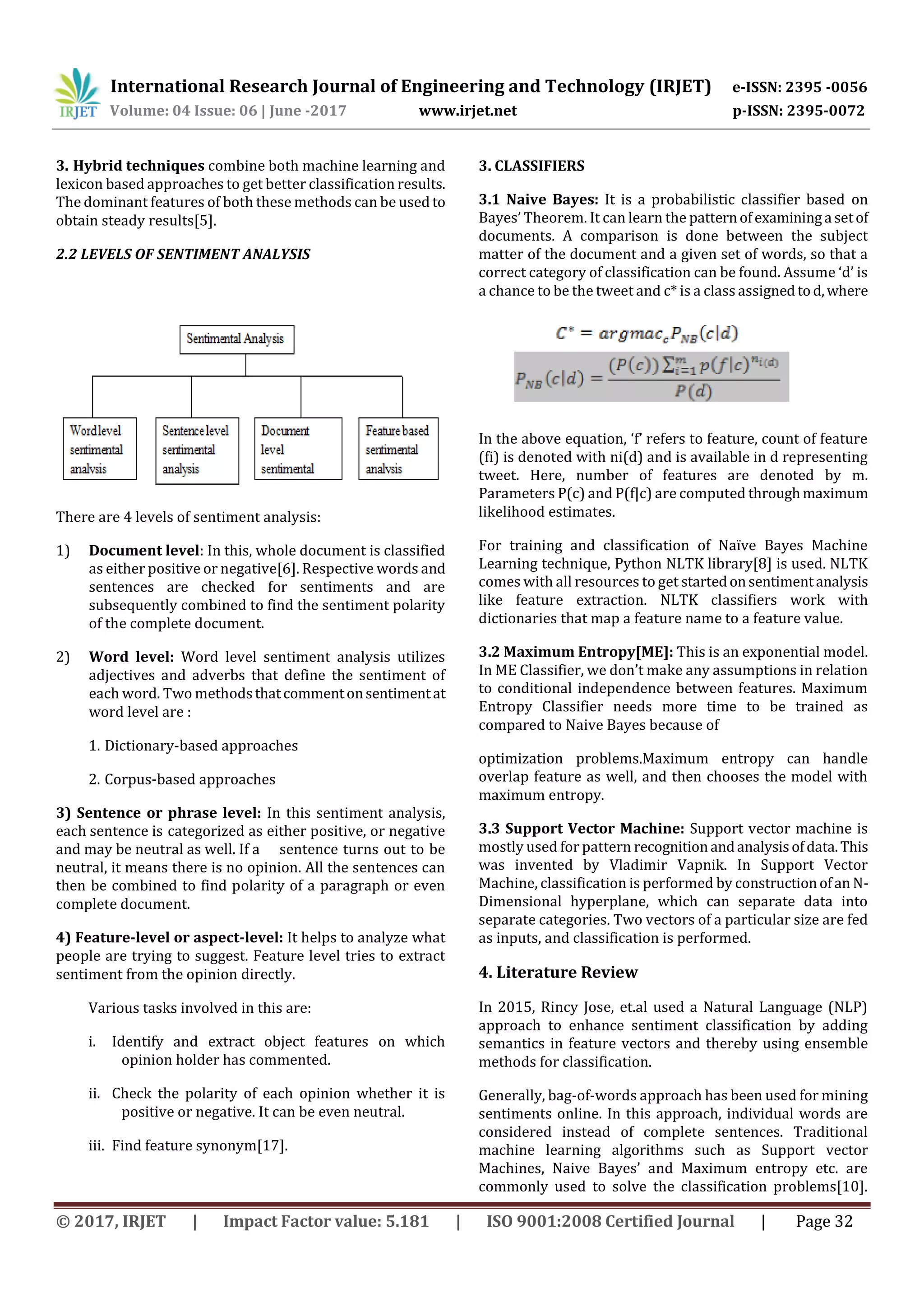 Sentiment Analysis on Twitter Data | PDF