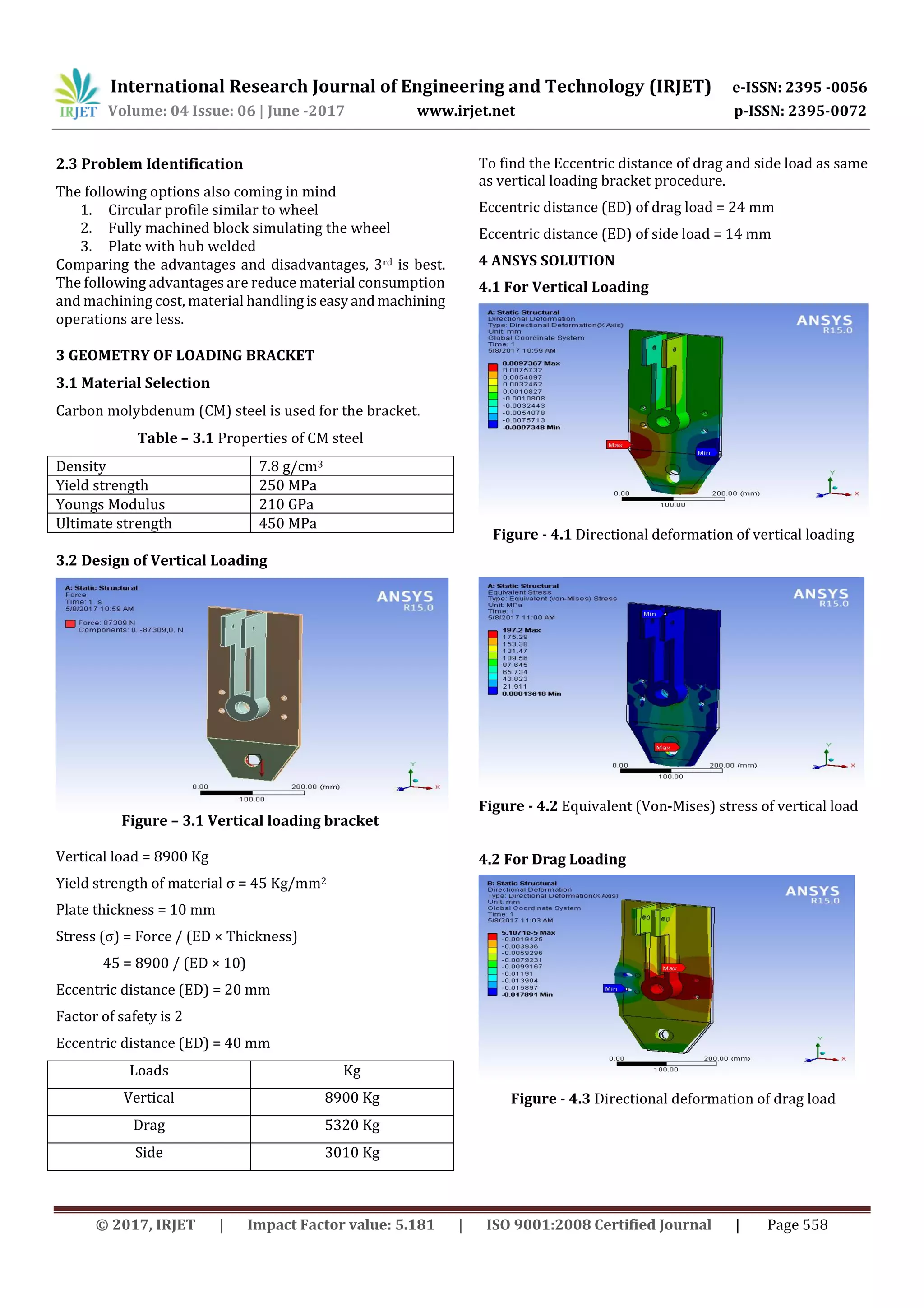 Design and Analysis of Loading Bracket for Landing Gear Strength Test | PDF