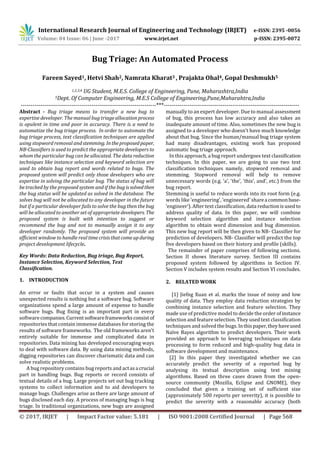 Bug Triage: An Automated Process | PDF