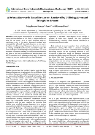 A Robust Keywords Based Document Retrieval by Utilizing Advanced Encryption System | PDF