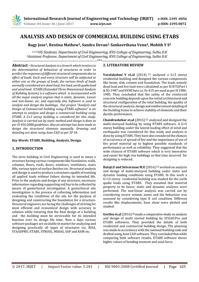 Analysis and Design of Commercial Building using ETABS | PDF | Civil Engineering Industry ...