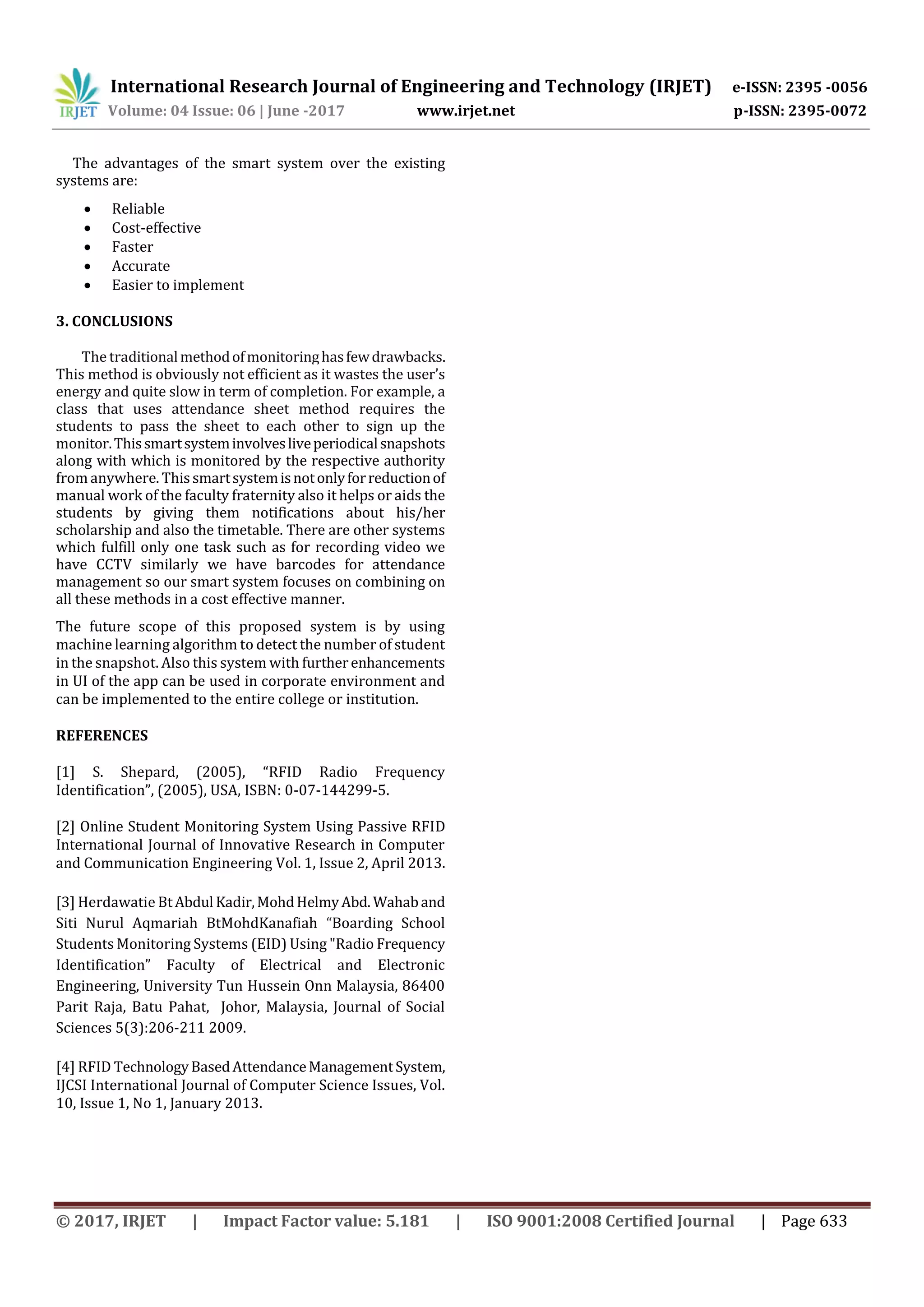 Smart Student Monitoring System using RFID | PDF | Computer Software and Applications | Computing