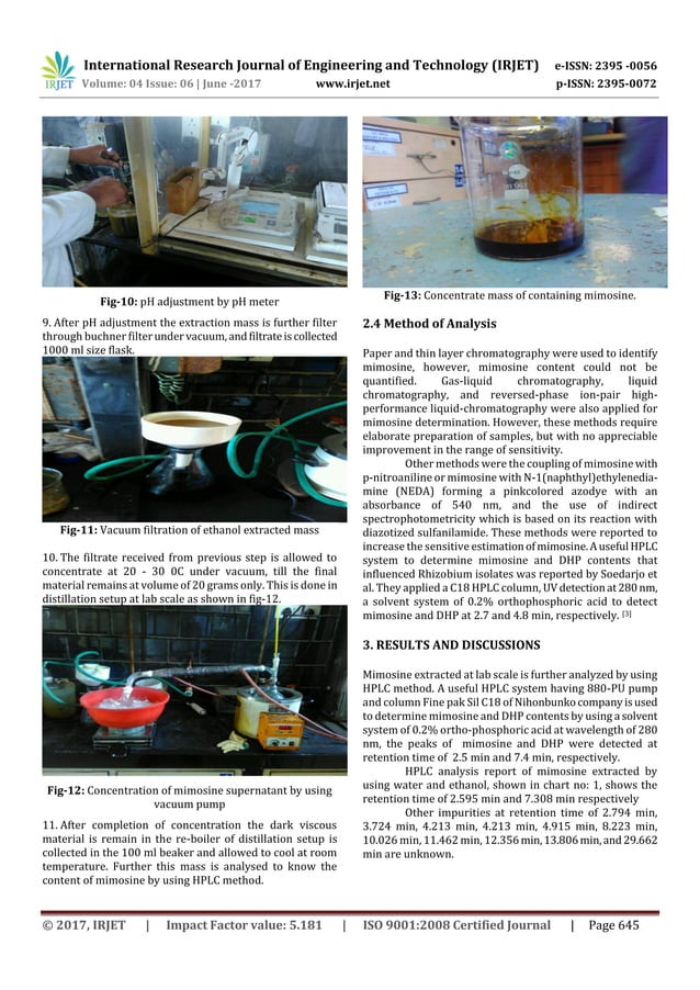 Lab Scale Extraction of Mimosine from Leucaena Leucocephala Leaves | PDF