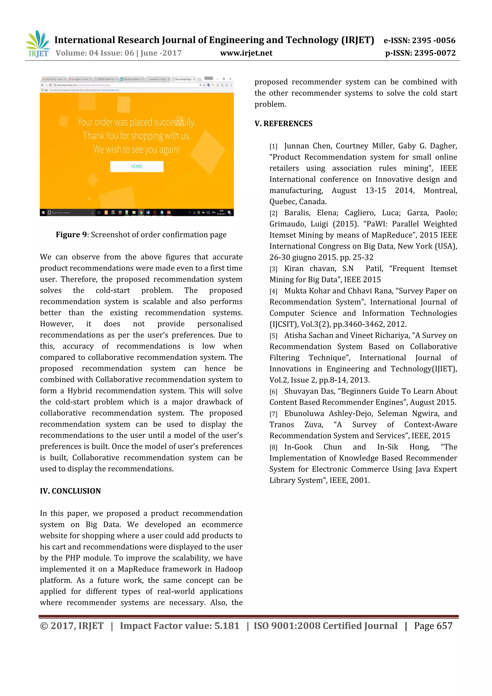 Association Rule based Recommendation System using Big Data | PDF