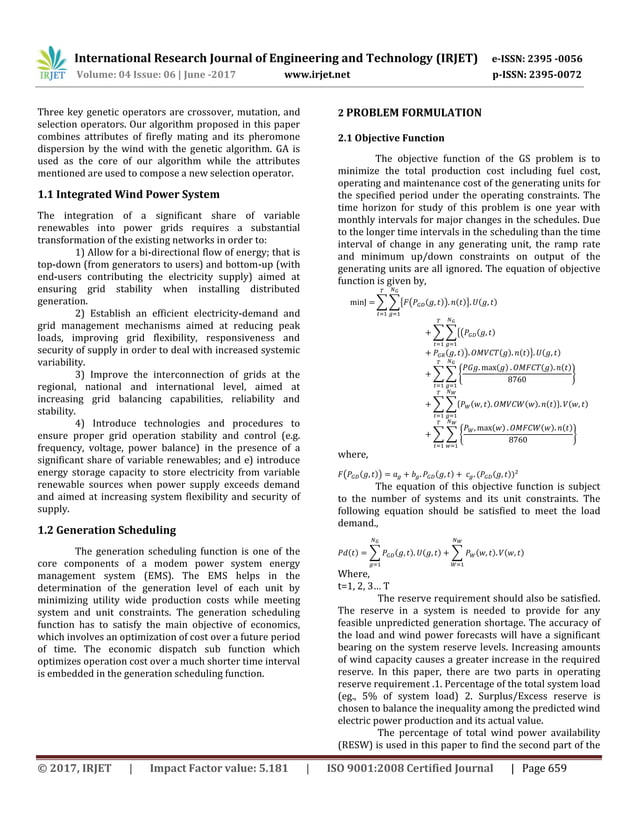 Electricity Generation Scheduling an Improved for Firefly Optimization Algorithm | PDF