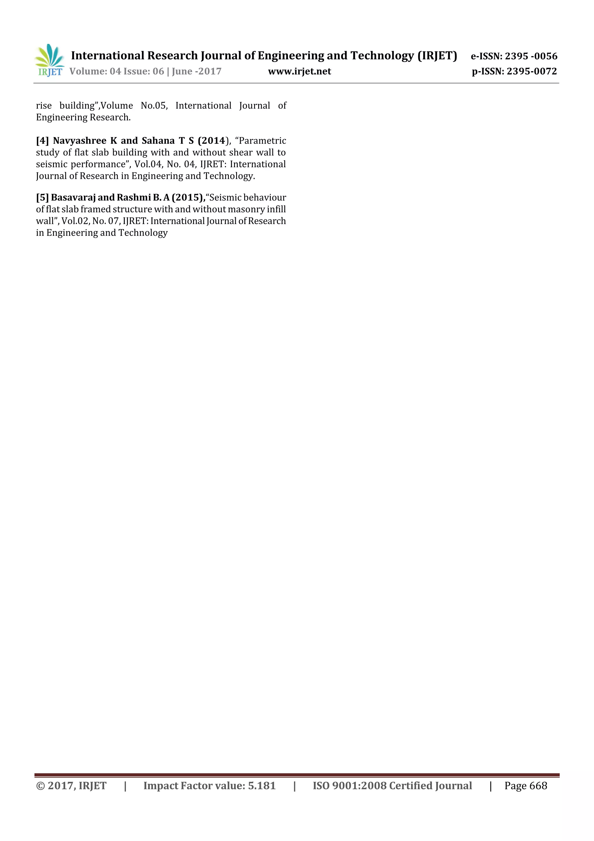 Seismic Analysis of Multi Storied Irregular Building using Flat Slab ...