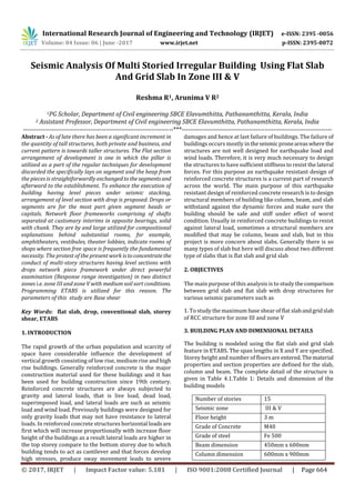 Seismic Analysis of Multi Storied Irregular Building using Flat Slab ...