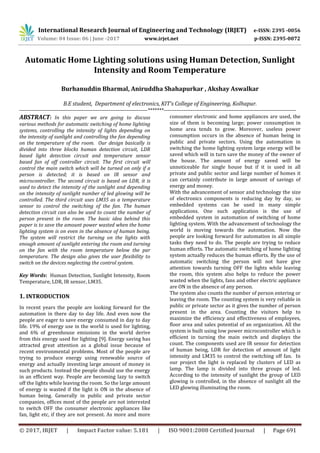 Automatic Home Lighting solutions using Human Detection, Sunlight ...